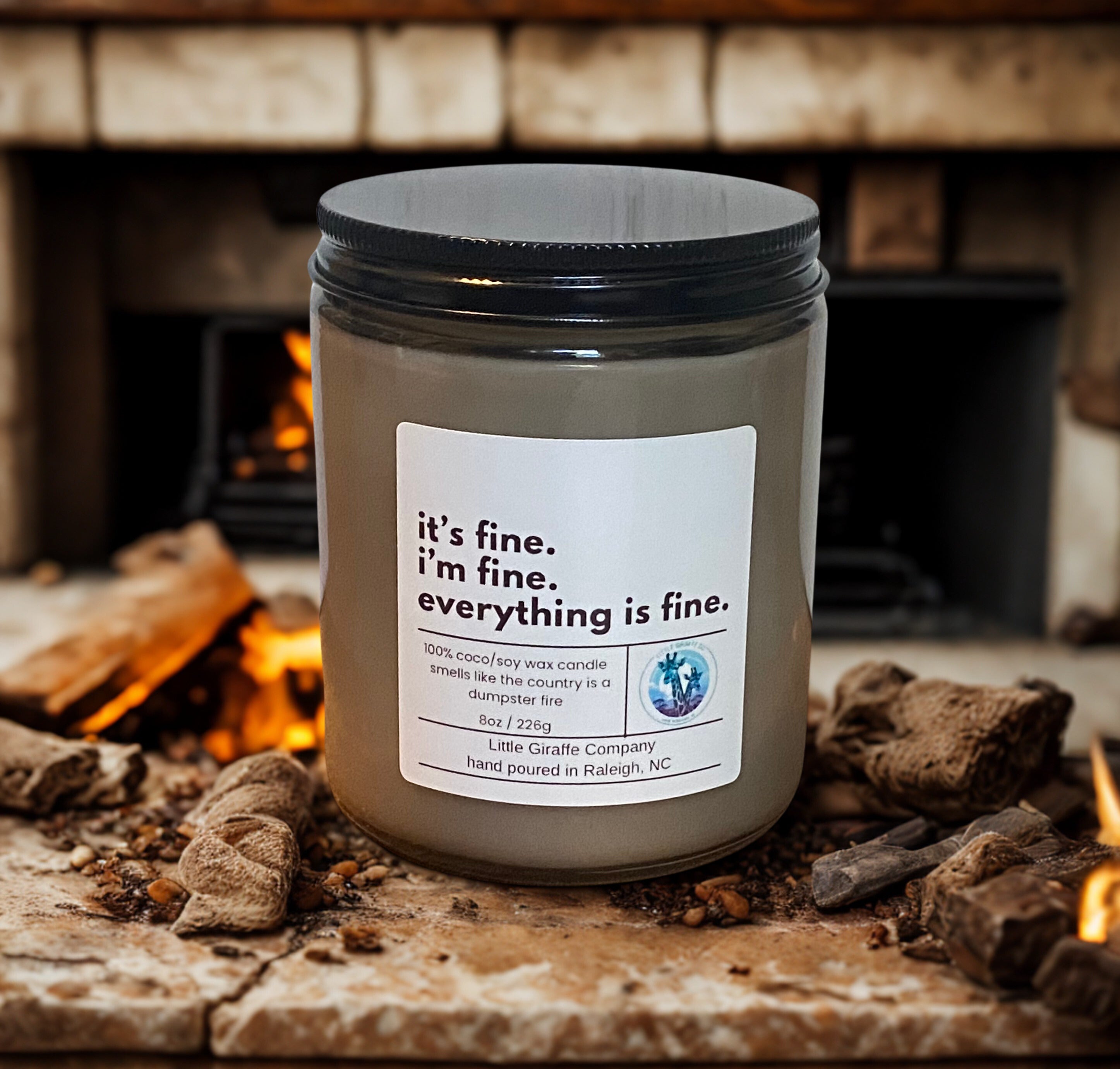 Everything is Fine Coco/Soy Wax Candle – Little Giraffe Company NC